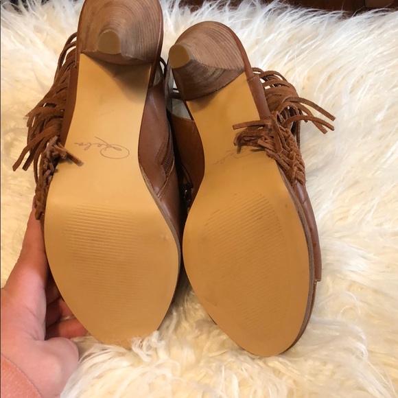 Reba | Shoes | Reba Madame Fringe Heel Bootie | Poshmark
